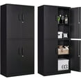Metal Garage Storage Cabinet 71" h Tall Garage Cabinet with 2 Doors and ...