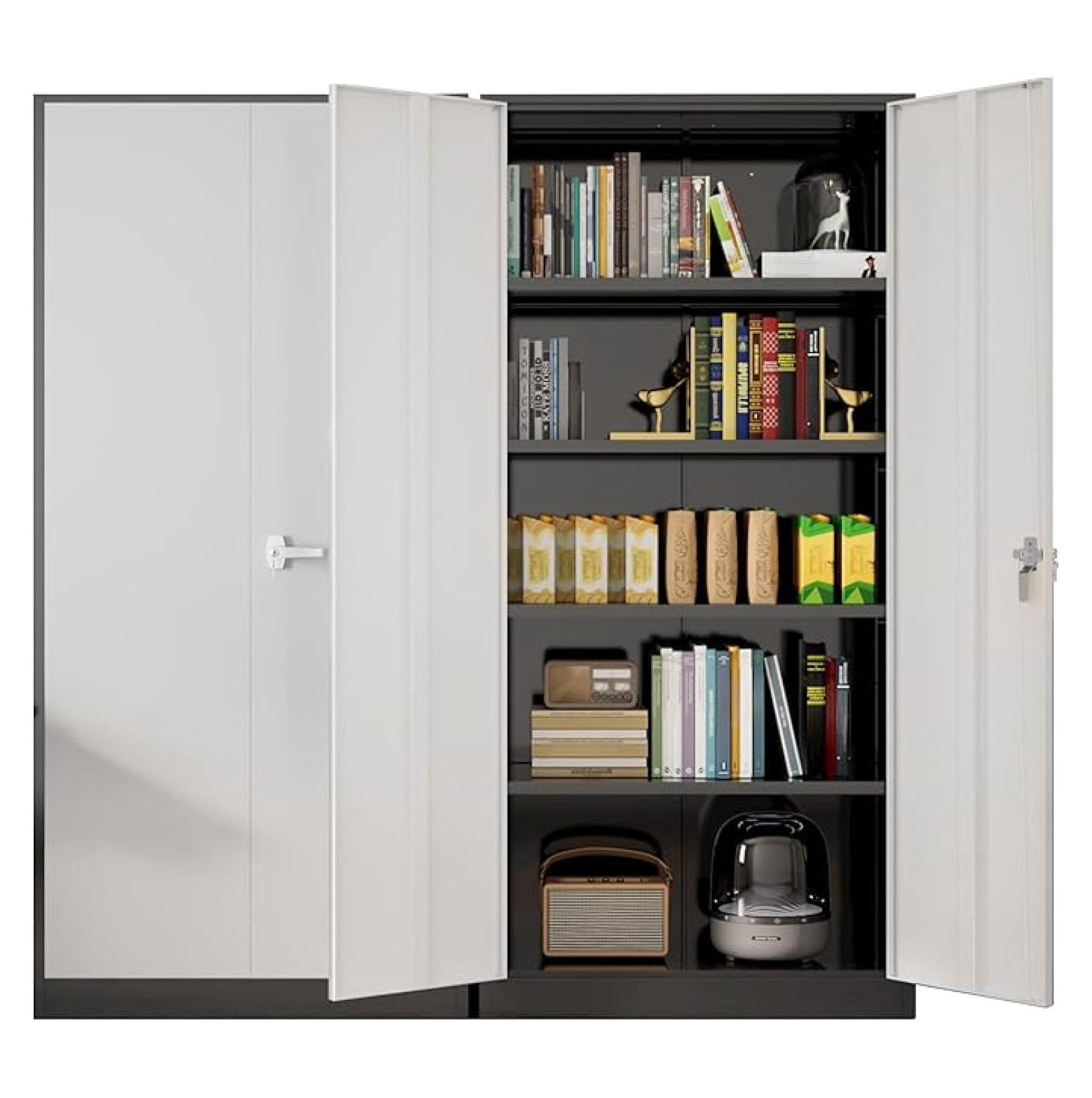 Metal Garage Storage Cabinet with Doors and Adjustable Shelves,72 ...