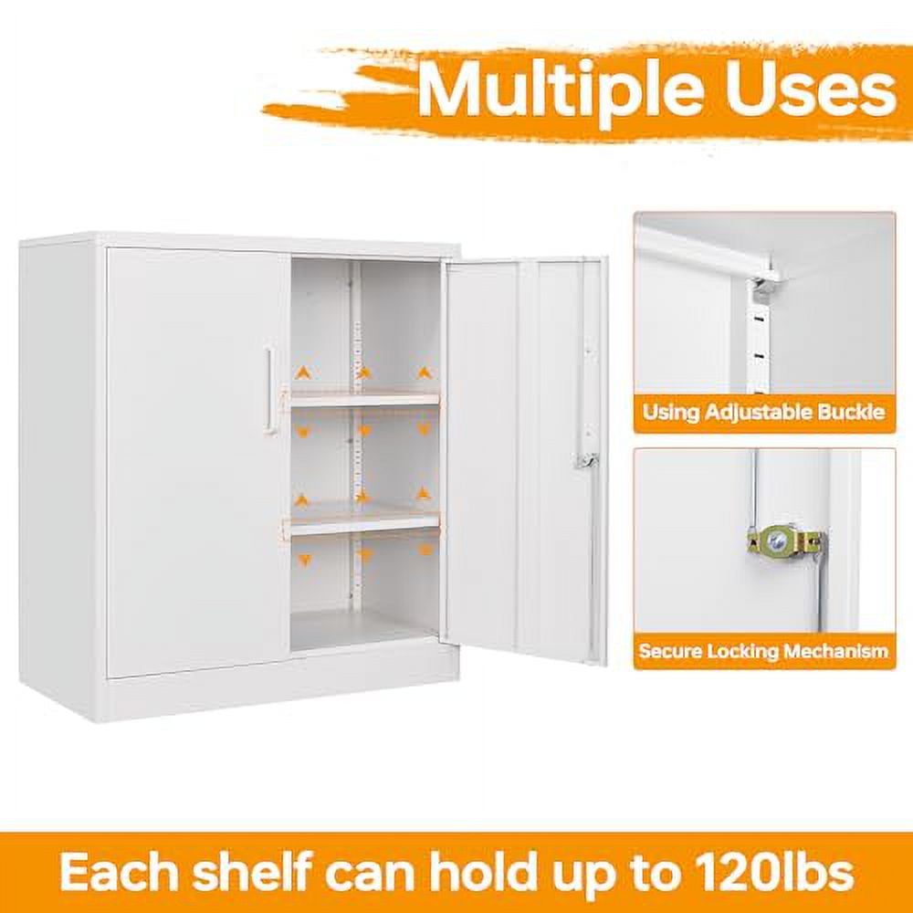 Metal Garage Storage Cabinet with Lock, 71" Steel Lockable File Cabinet ...