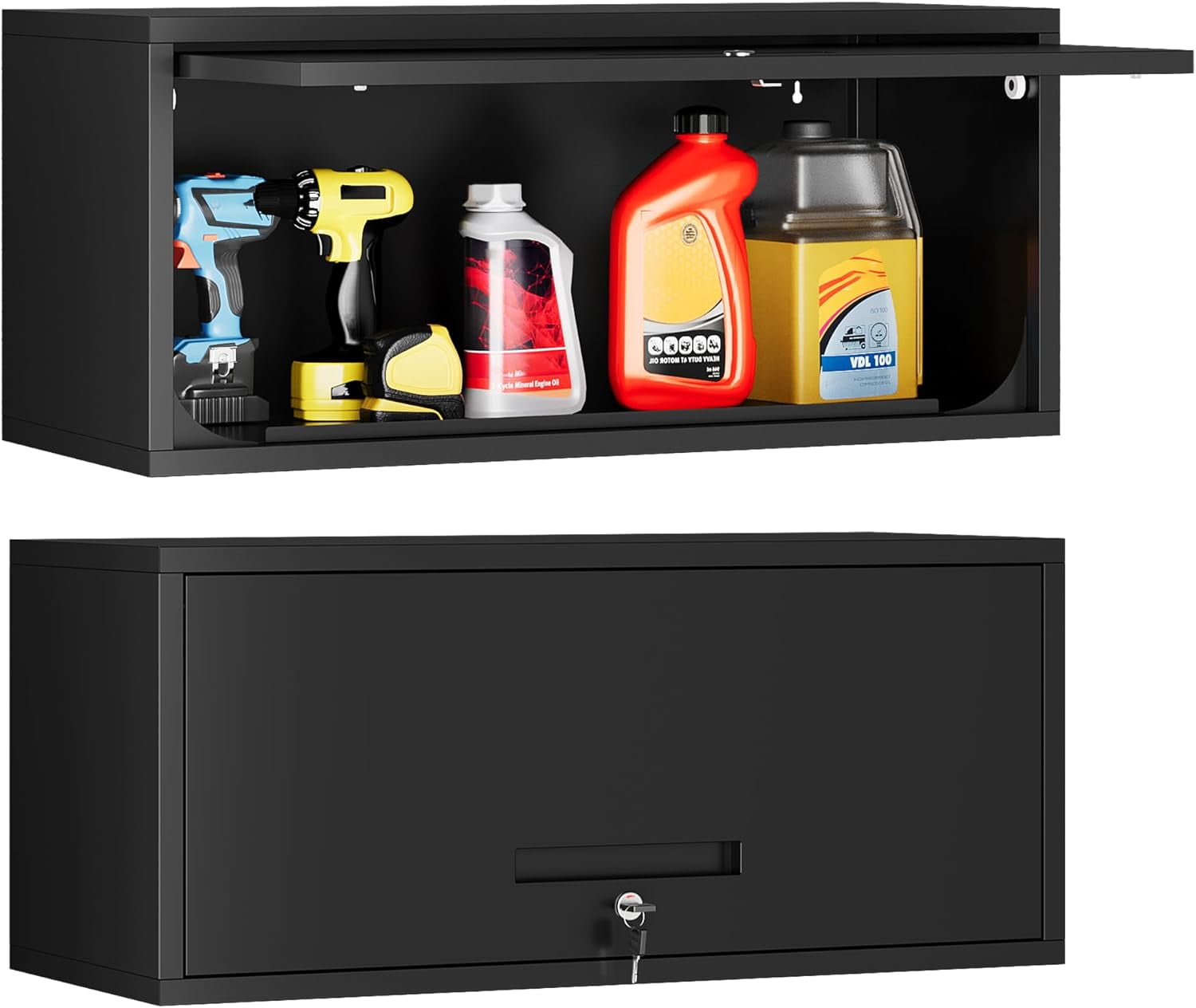 Metal Garage Storage Cabinet with Lock, Locking Tool Cabinet with Doors ...