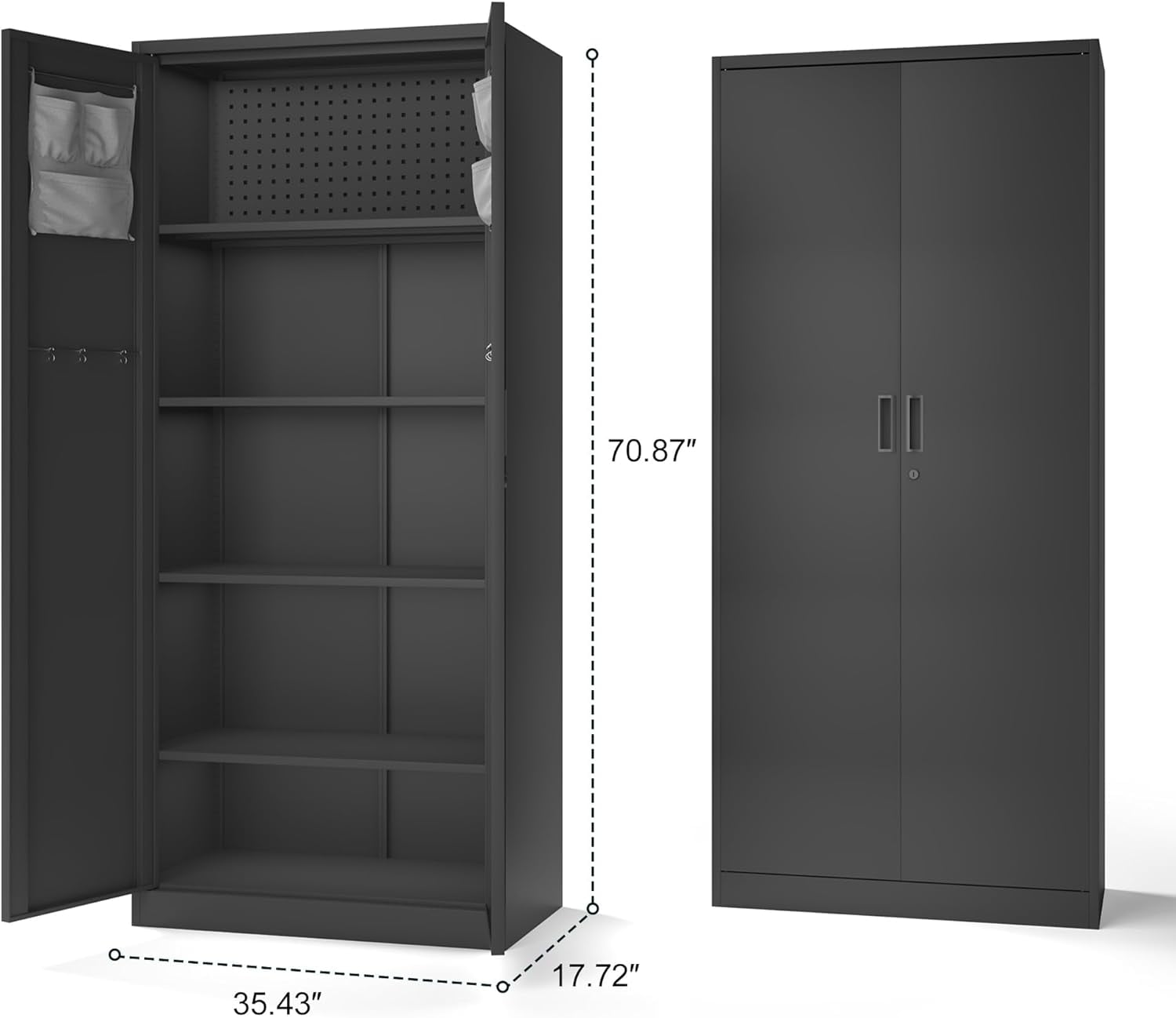 Metal Garage Storage Cabinet with Locking Doors, Lockable Heavy Duty ...