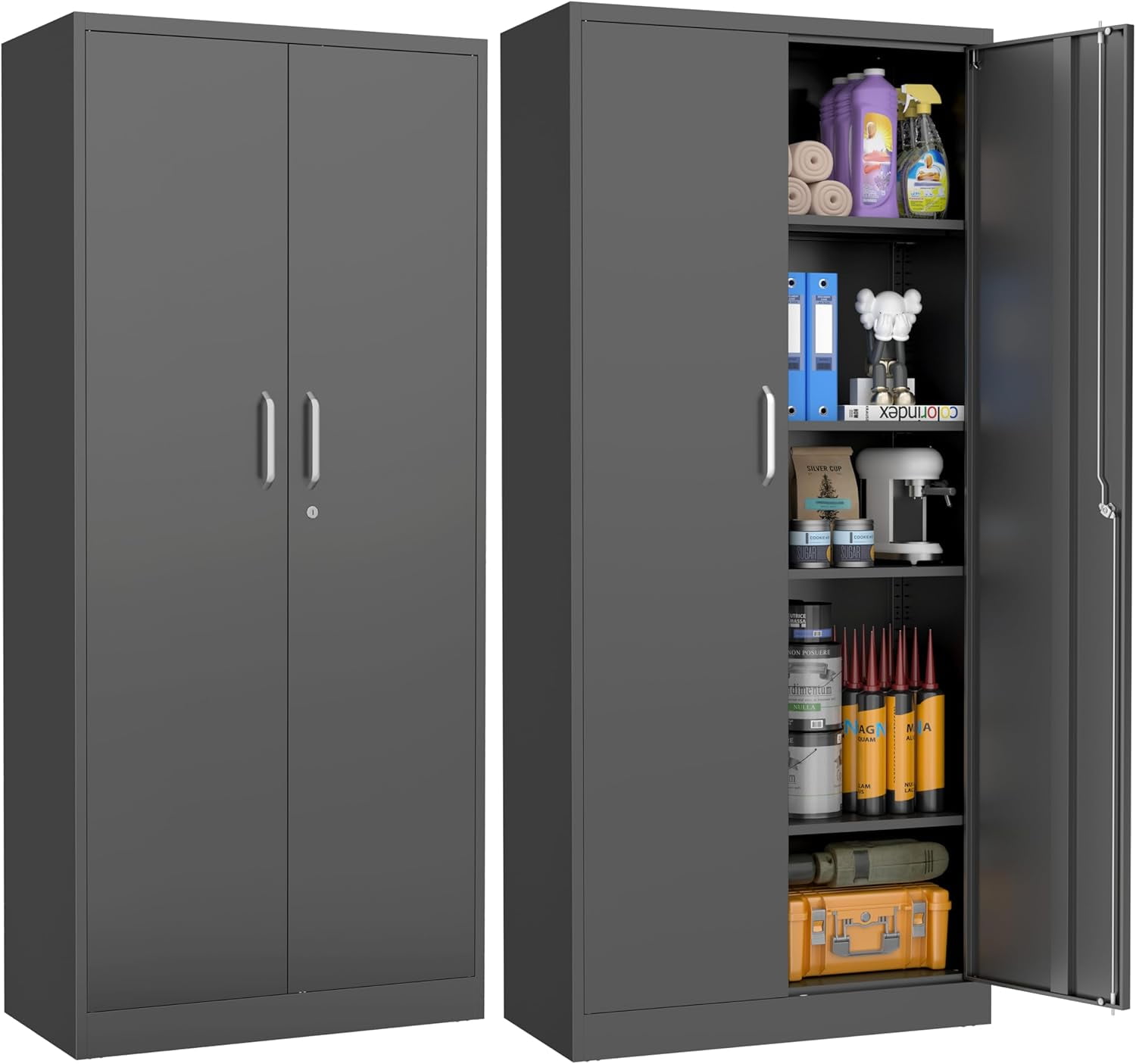 Metal Garage Storage Cabinet, Locking Garage Tool Cabinet, 71"Tall ...