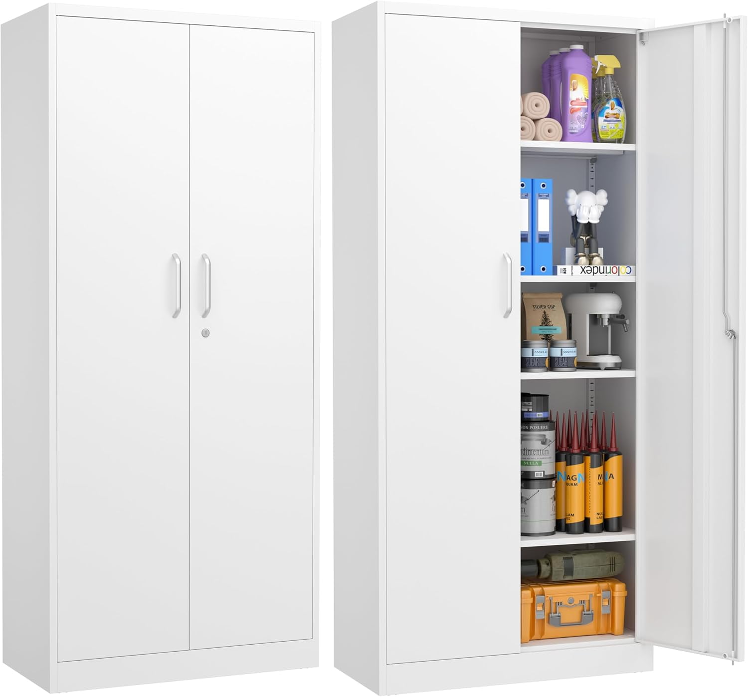 Metal Garage Storage Cabinet, Locking Garage Tool Cabinet, 71" Tall ...