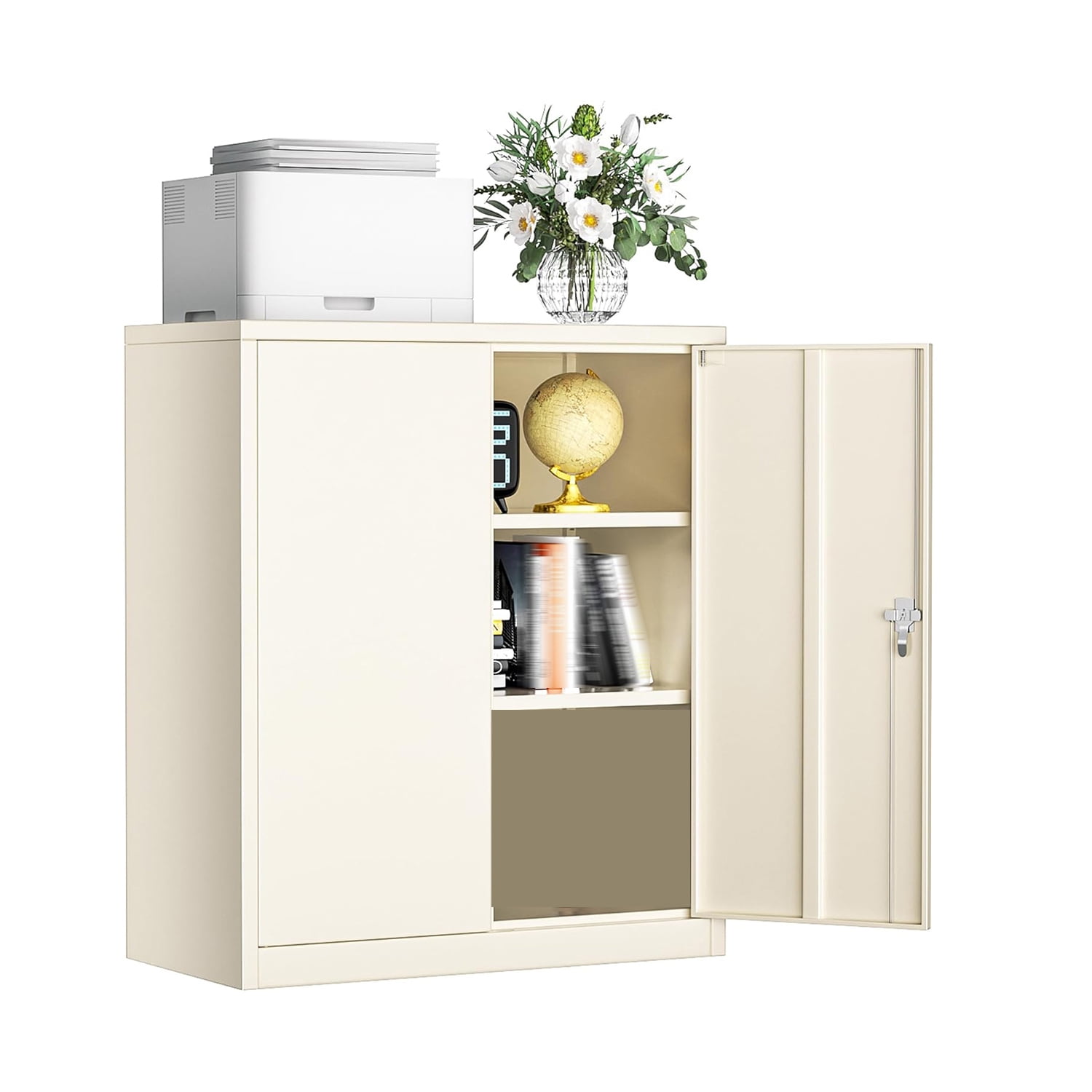 Metal Garage Storage Cabinet, Steel File Locking Counter Cabinet, Small ...