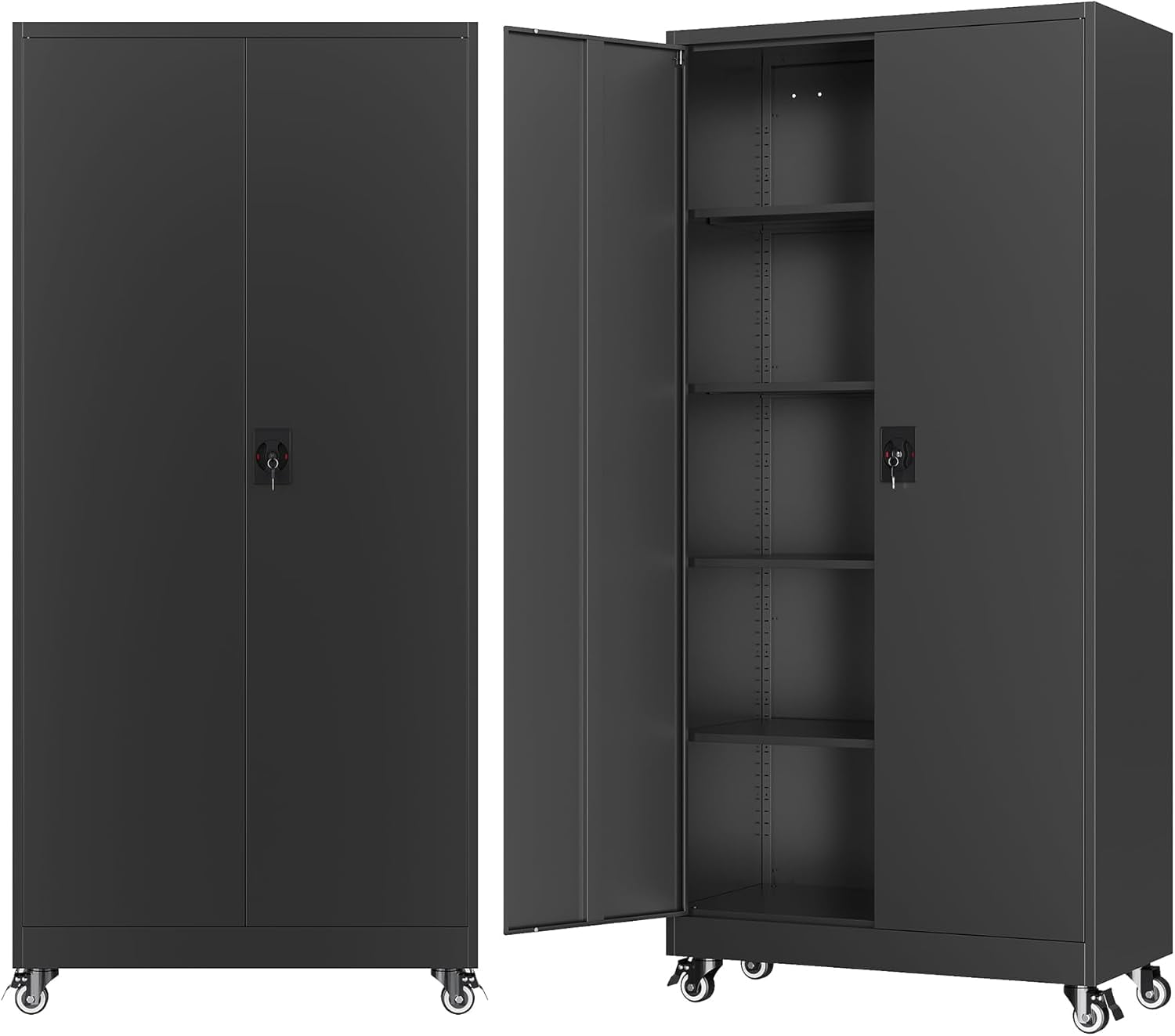 Metal Garage Storage Cabinet with Wheels,Metal Storage Cabinet with ...