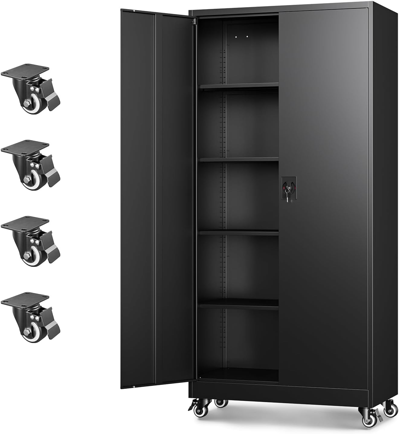 Metal Garage Storage Cabinet with Wheels Steel Tool Rolling Cabinets ...