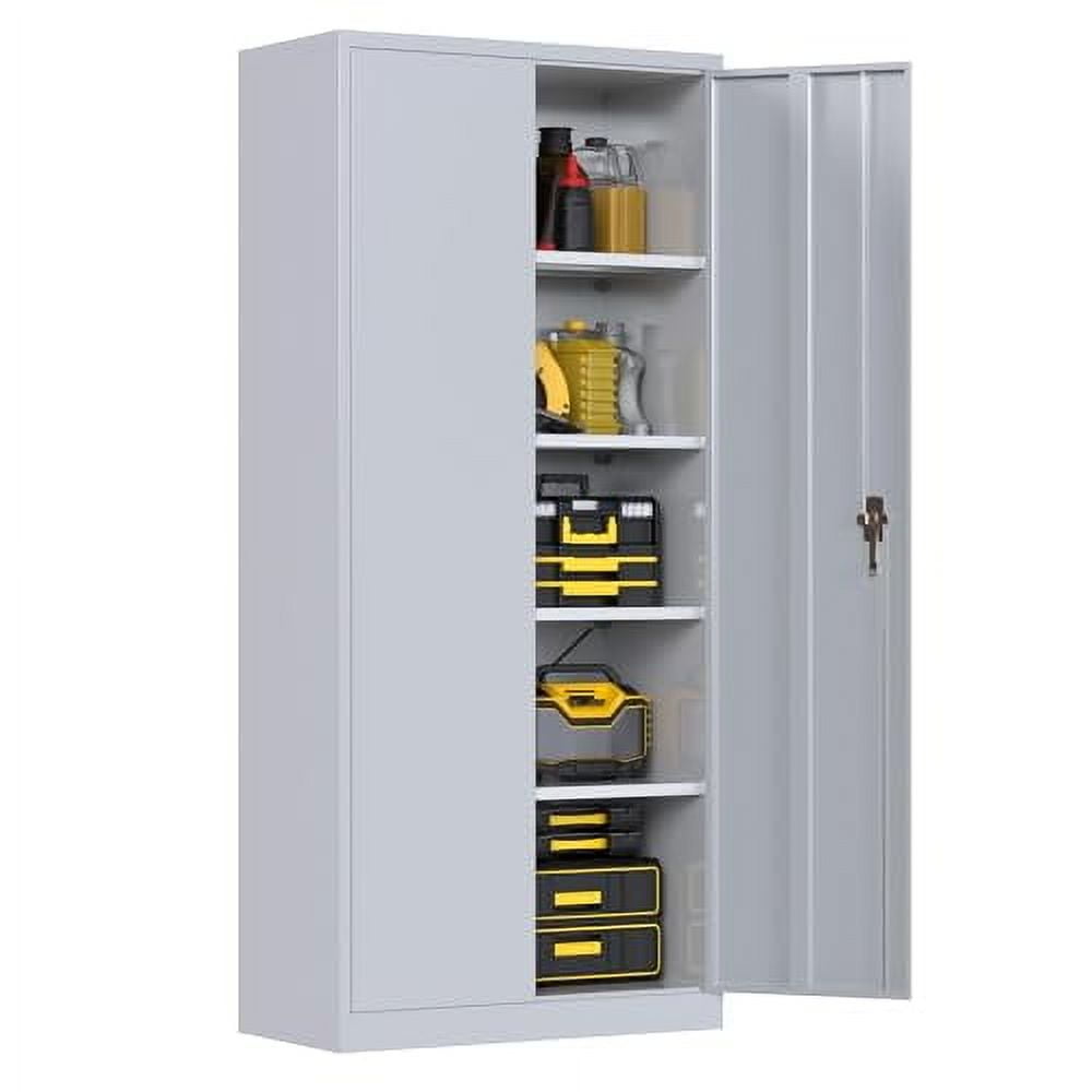 Metal Garage Storage Cabinet with Lock,71" Locking Tool Cabinet with 2 ...