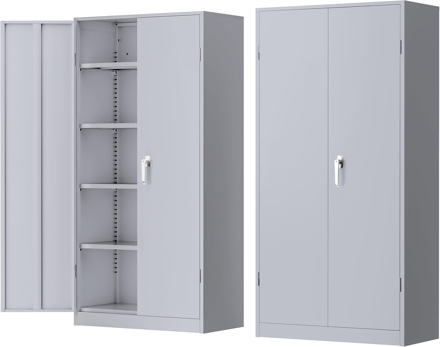 Metal Garage Storage Cabinets with Lock 72" H Tool Cabinet with 2 Doors ...