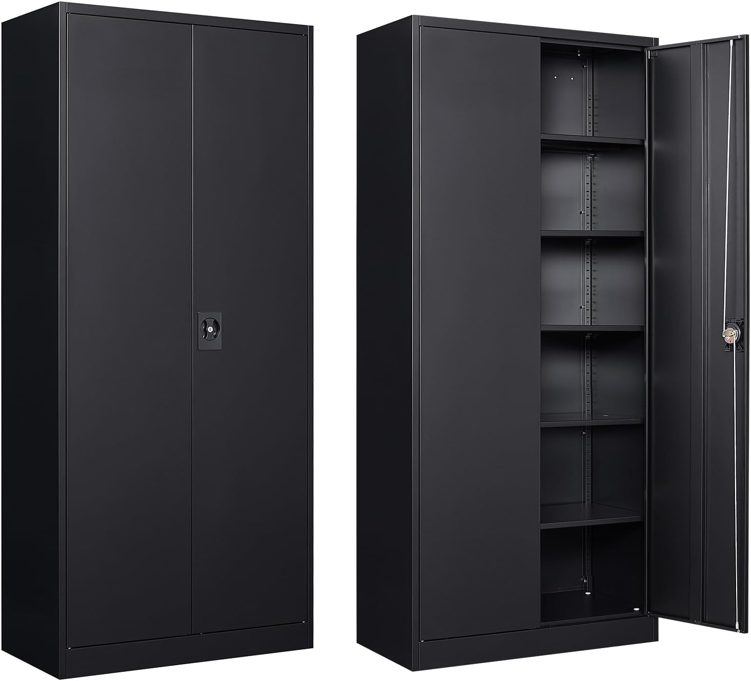 Metal Garage Storage Cabinets with Lock, 72" Storage Cabinet with Doors ...