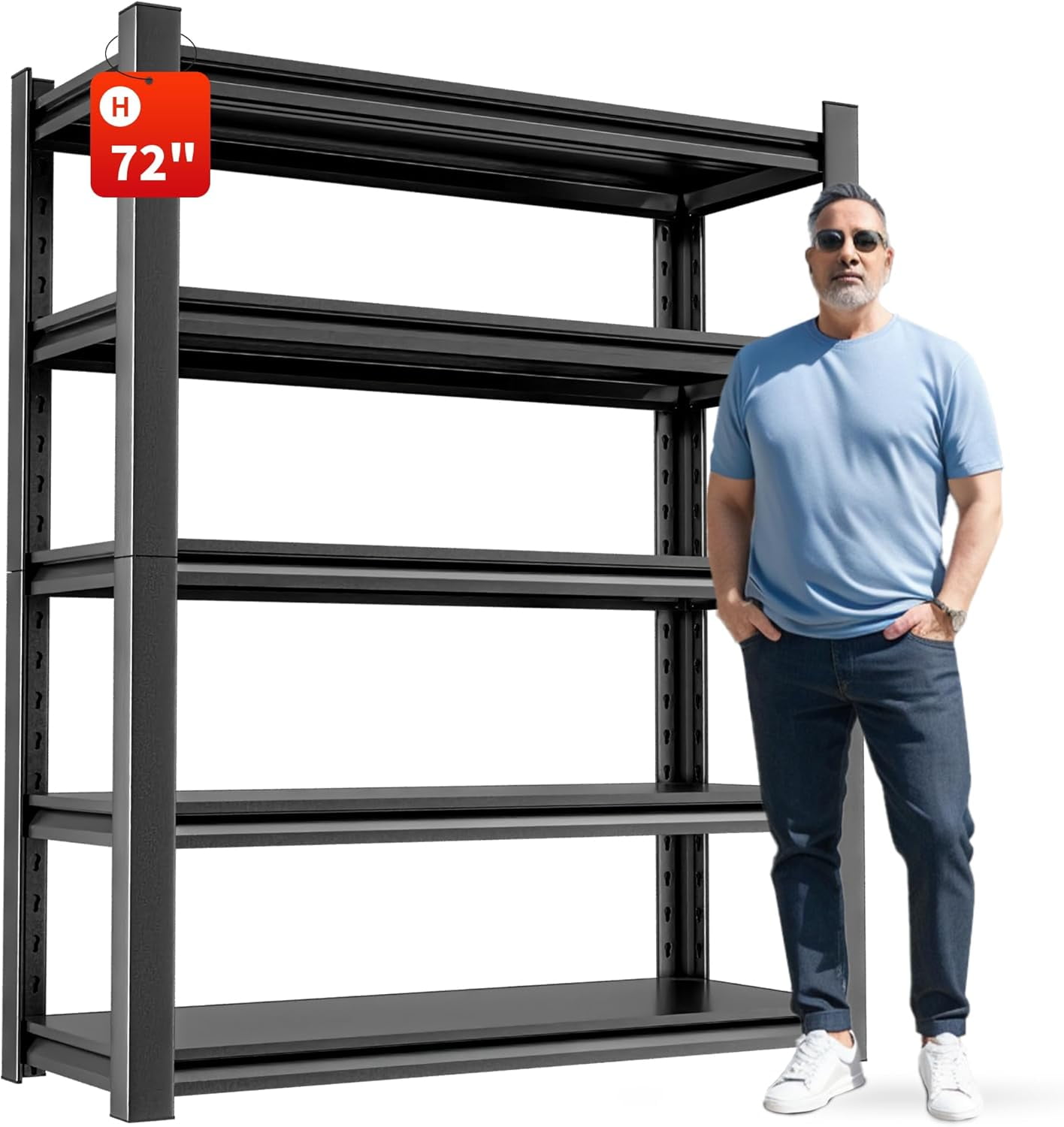 Metal Garage Storage Shelving Unit, 5-Tier Heavy Duty Adjustable ...