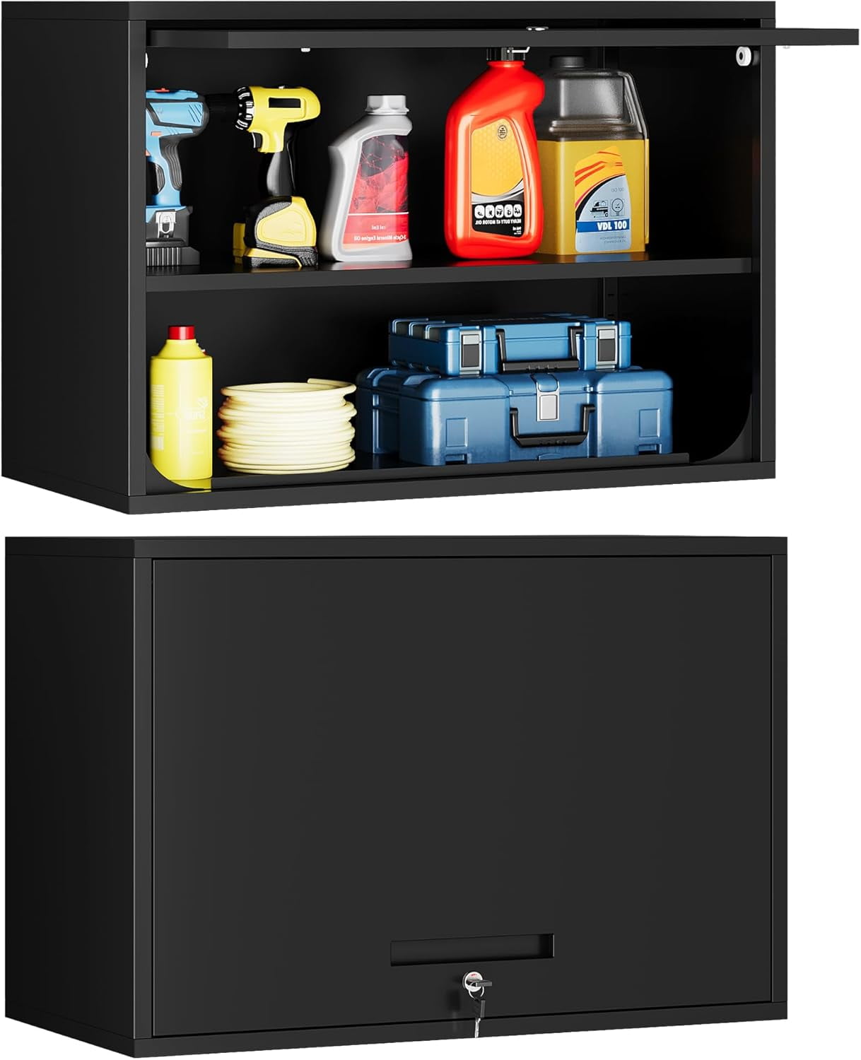 Metal Garage Wall Cabinet,Heavy Duty Wall Cabinets with Locking Doors ...