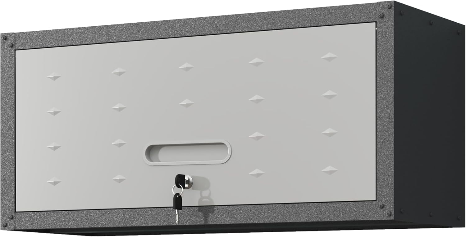 Metal Garage Wall Cabinet with Pneumatic Rod Door, 14''H Wall Mounted ...