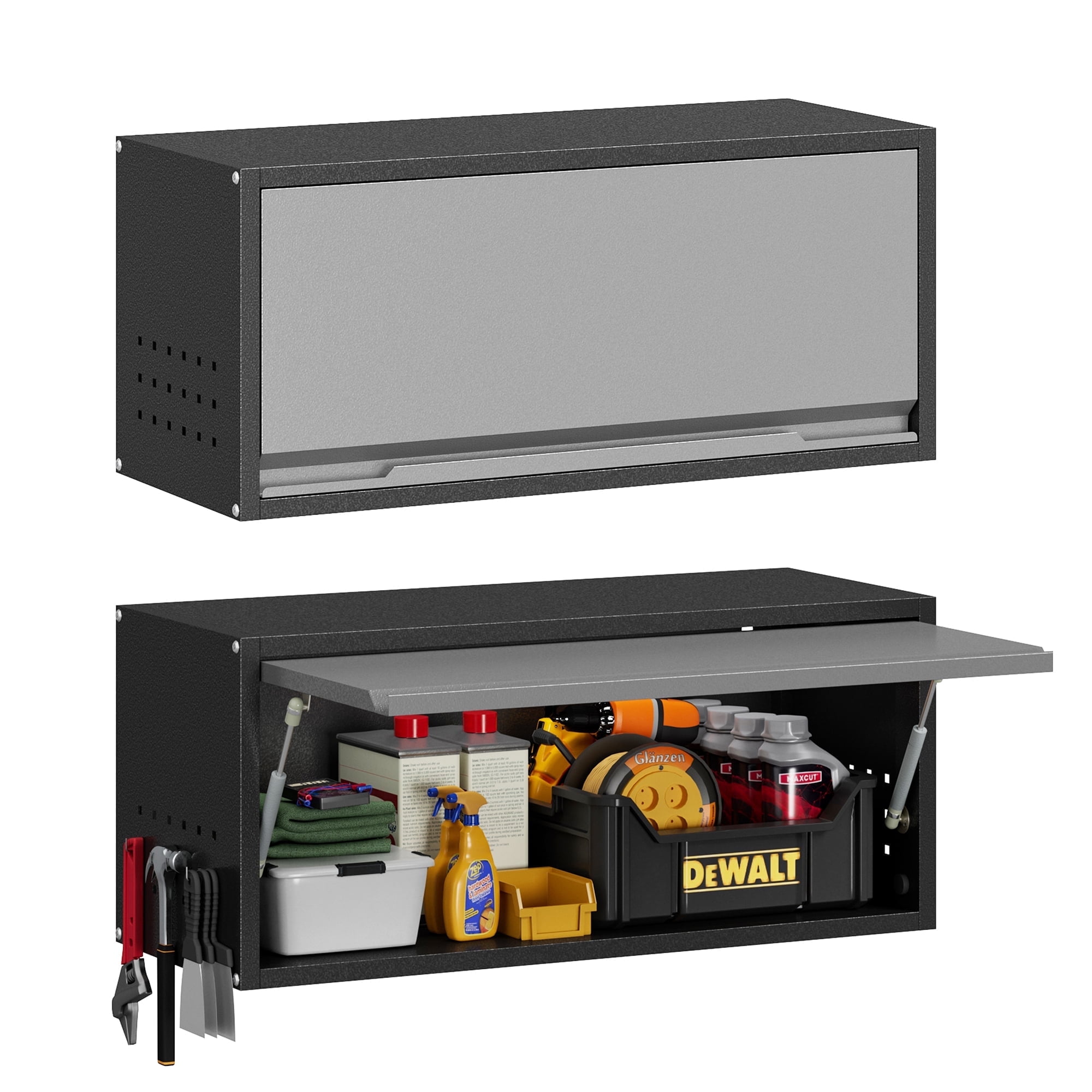 Bestoo Metal Garage Wall Cabinet, Garage Cabinets Wall Mounted with Up ...