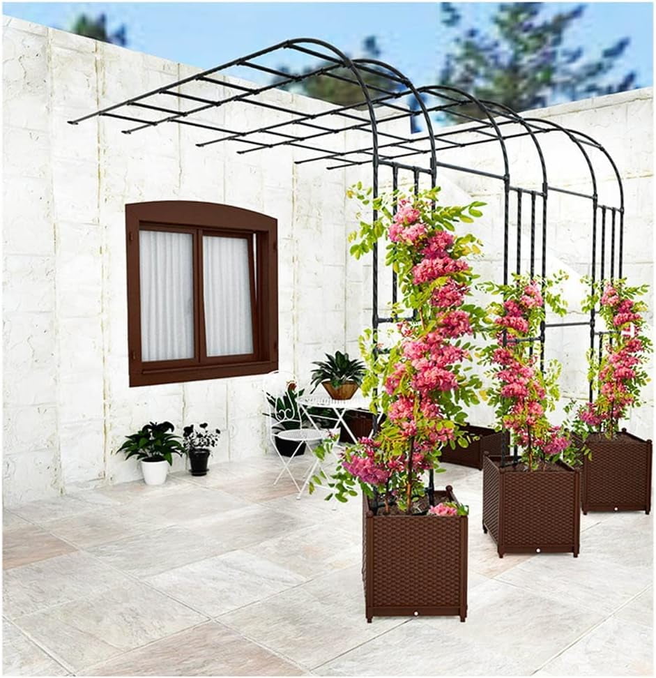 Metal Garden Arbors for Climbing Plants, Rust-Proof Plastic-Coated ...