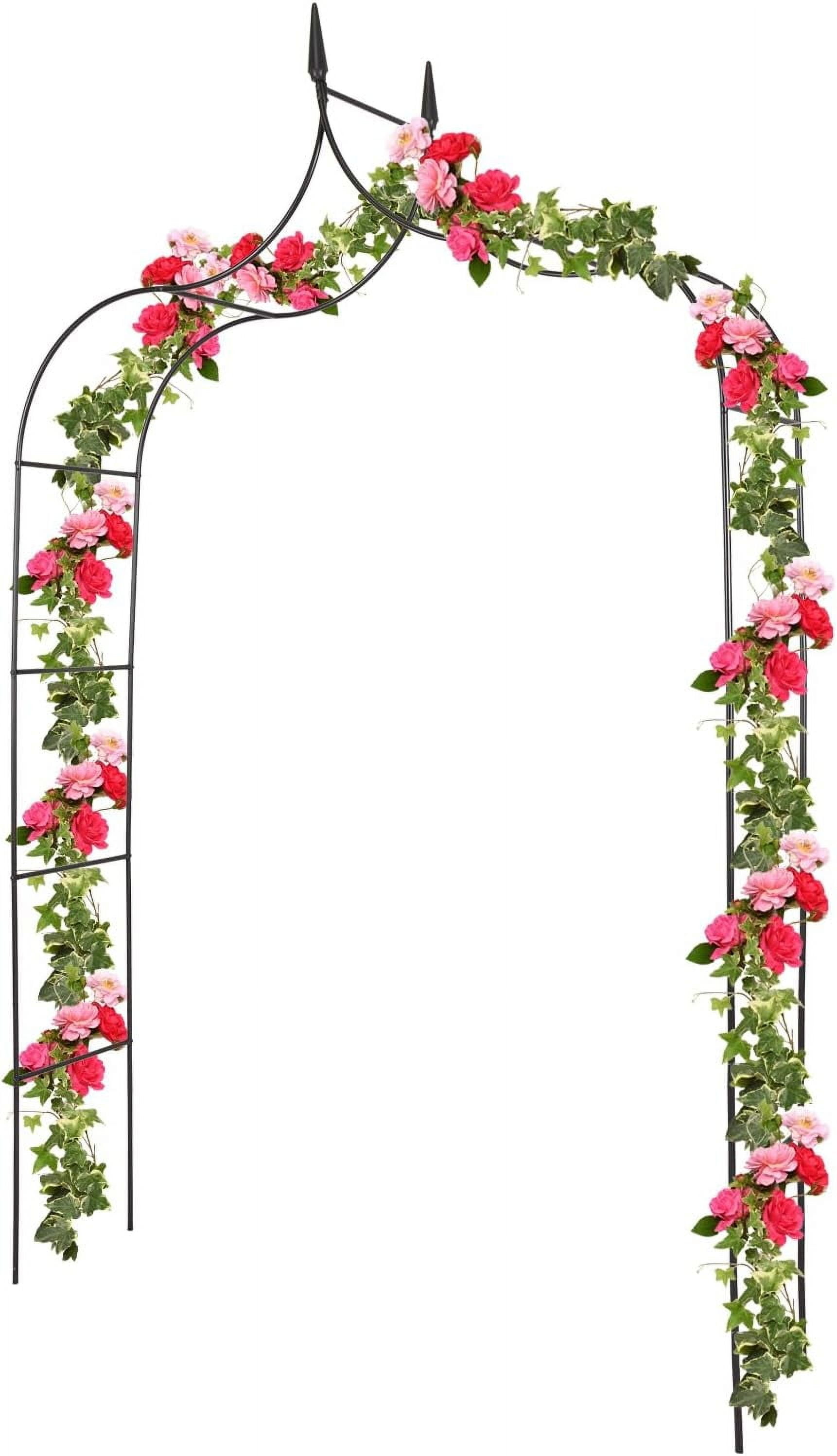 Metal Garden Arch Arbor for Climbing Plants Roses Vines, Outdoor Garden ...