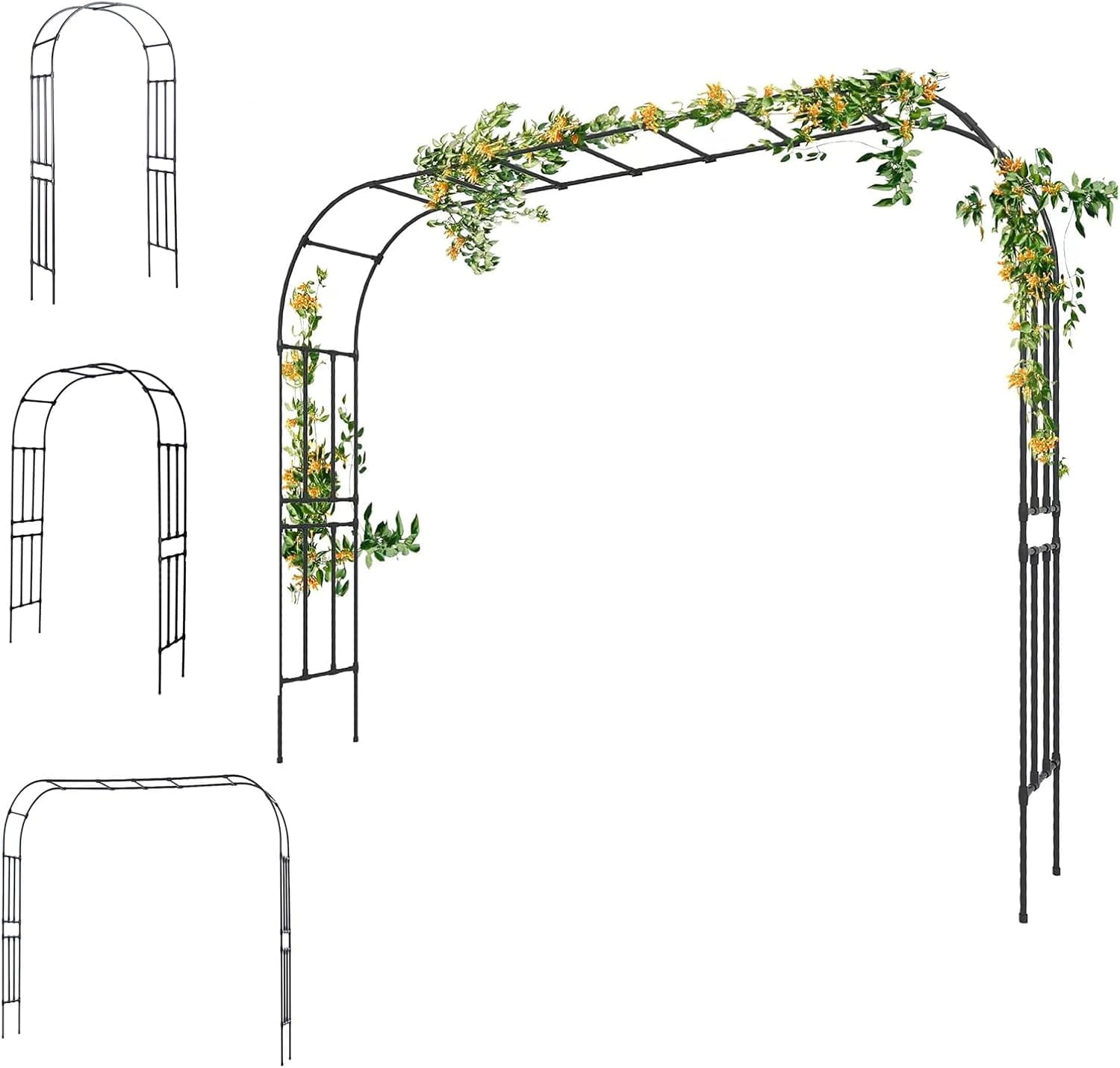 Metal Garden Arch, Assemble Freely Multiple Sizes Wide Metal Pergola ...