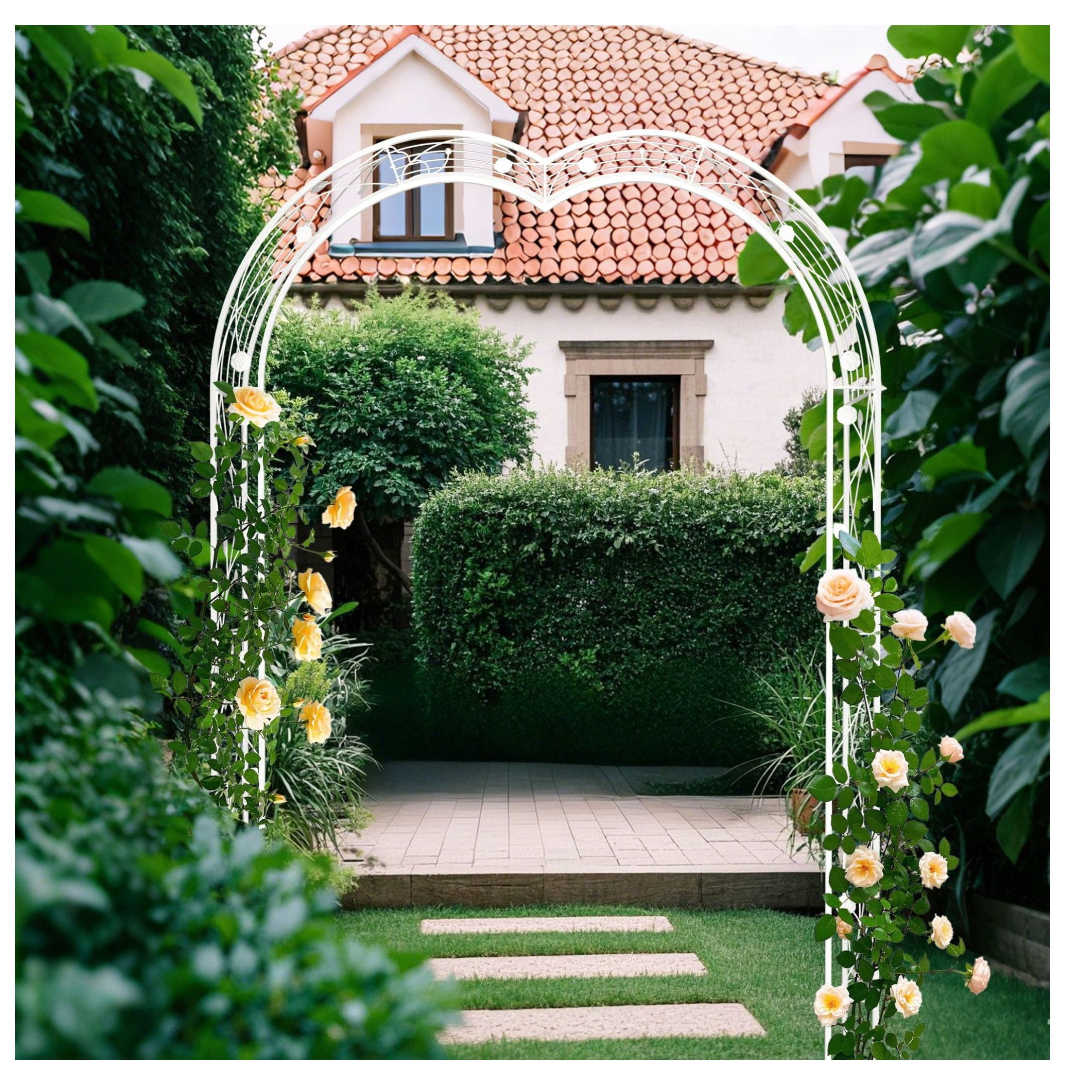 Metal Garden Arch Assemble Freely with 8 Styles Garden Arbor Trellis ...