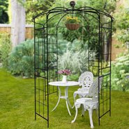 DecMode 93" Indoor Outdoor Scrollwork Arched Green Metal Bird Garden ...