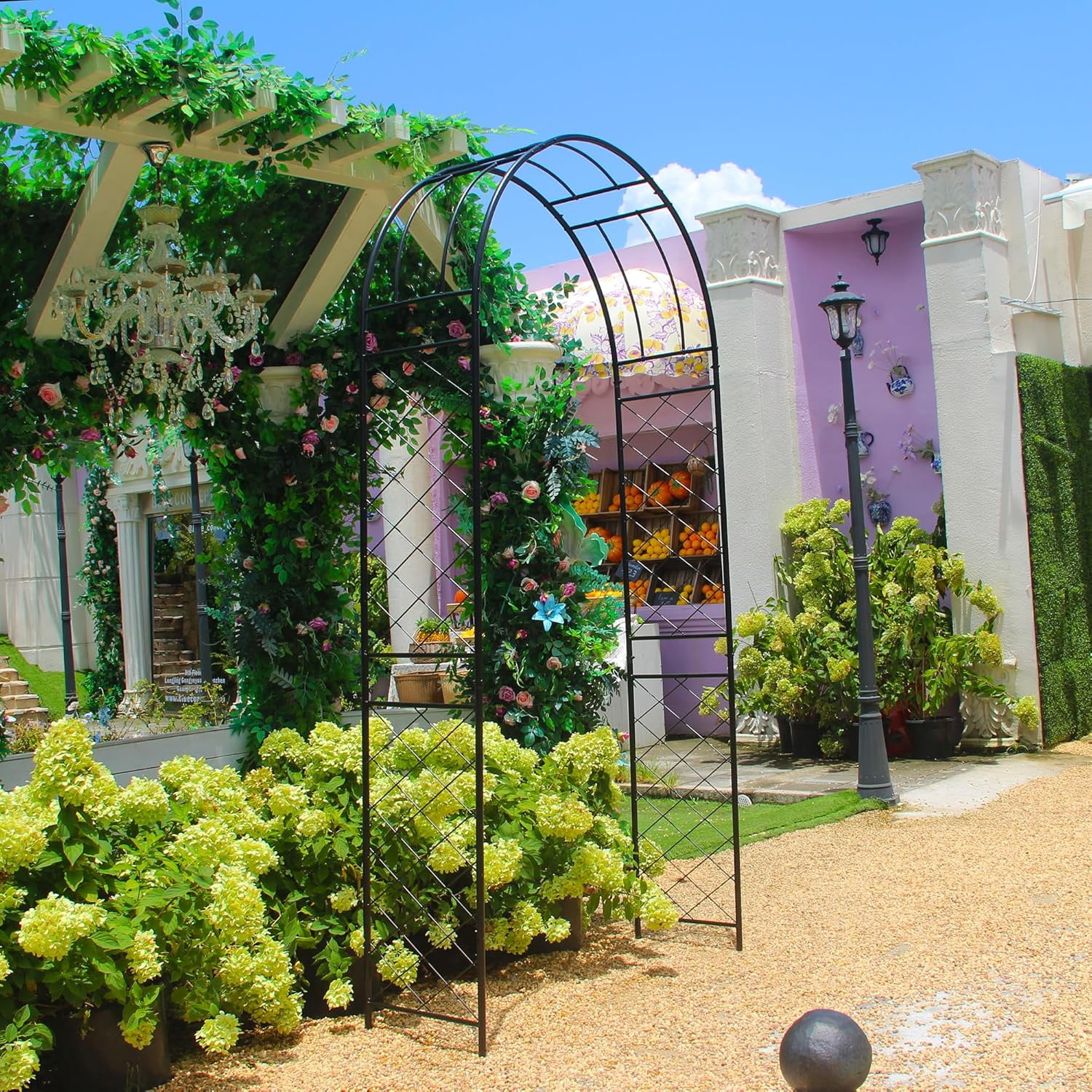 Metal Garden Arch Elegant, Sturdy Garden Arbors Trellises for Climbing ...