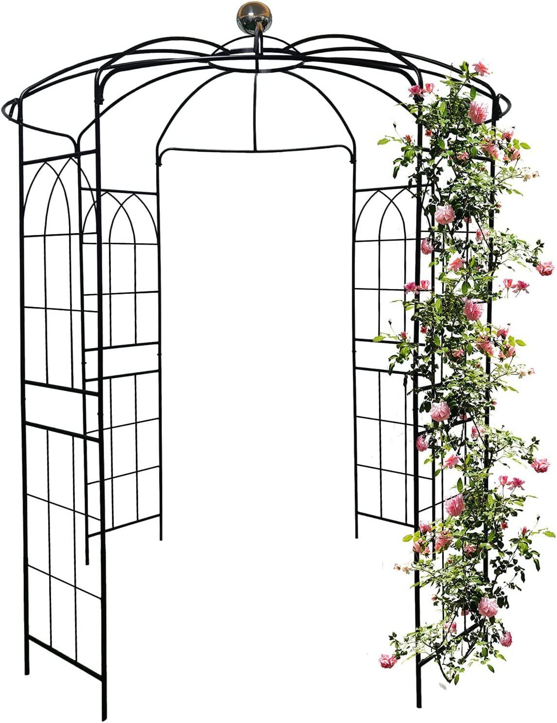 Metal Garden Arch Trellis Gazebo Birdcage Pergola Pavilion for Ceremony ...