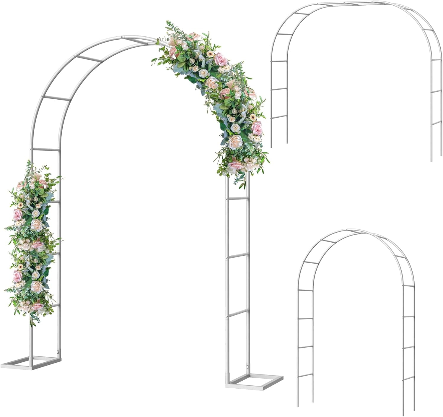 Metal Garden Arch Trellis,Pergola Arbor with 2 Assembled Sizes 6.3ft ...