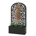 Metal Garden Bed with Trellis, Freestanding Planter Box for Climbing ...