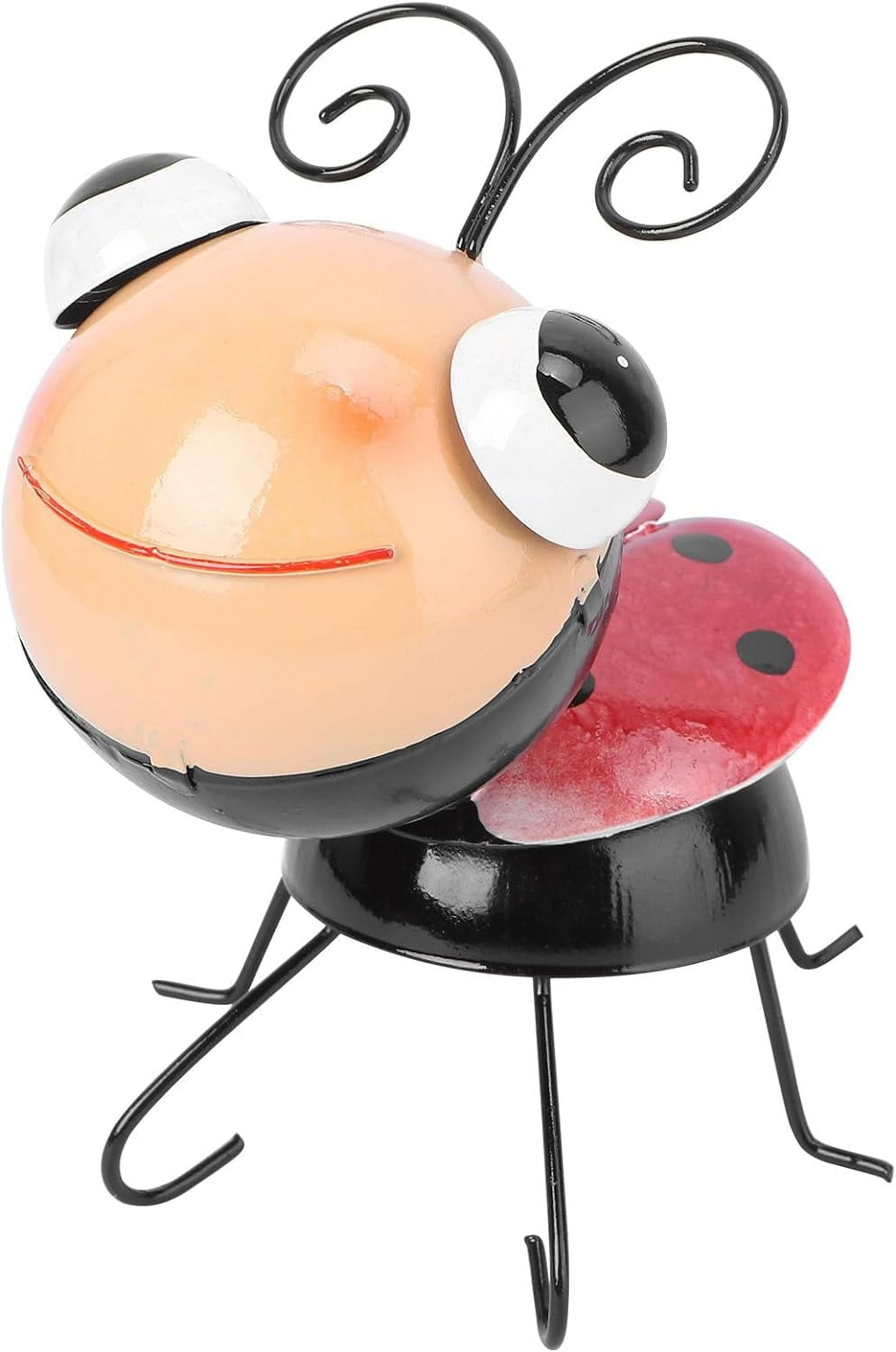 Metal Garden Decor for Outside, Cute Ladybugs Yard Art Lawn Ornaments ...