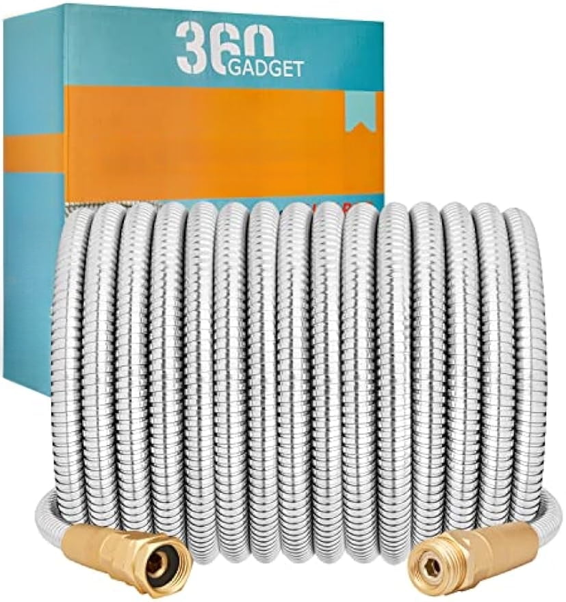 Metal Garden Hose - 100ft Heavy Duty Stainless Steel Water Hose with 8 ...