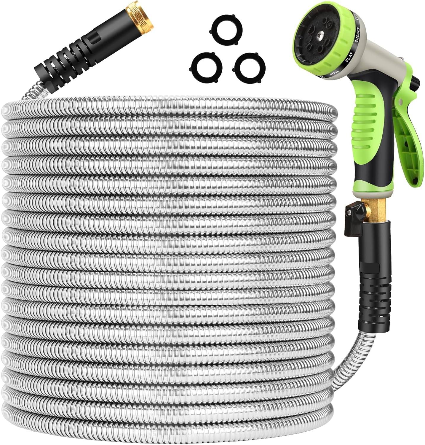 Metal Garden Hose 25 ft Stainless Steel Water Hose Heavy Duty Flexible ...