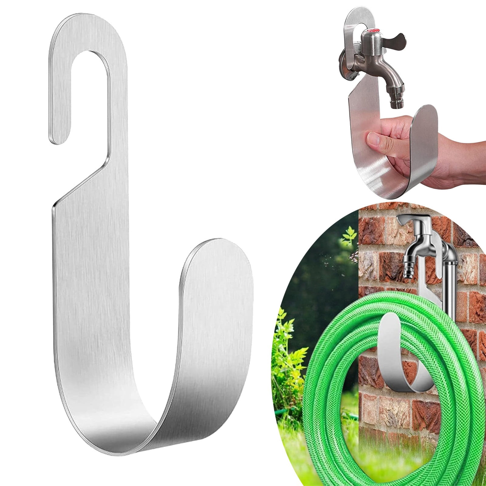 Metal Garden Hose Holder, Heavy Duty Hose Hanger, Stainless 304 Hanging ...