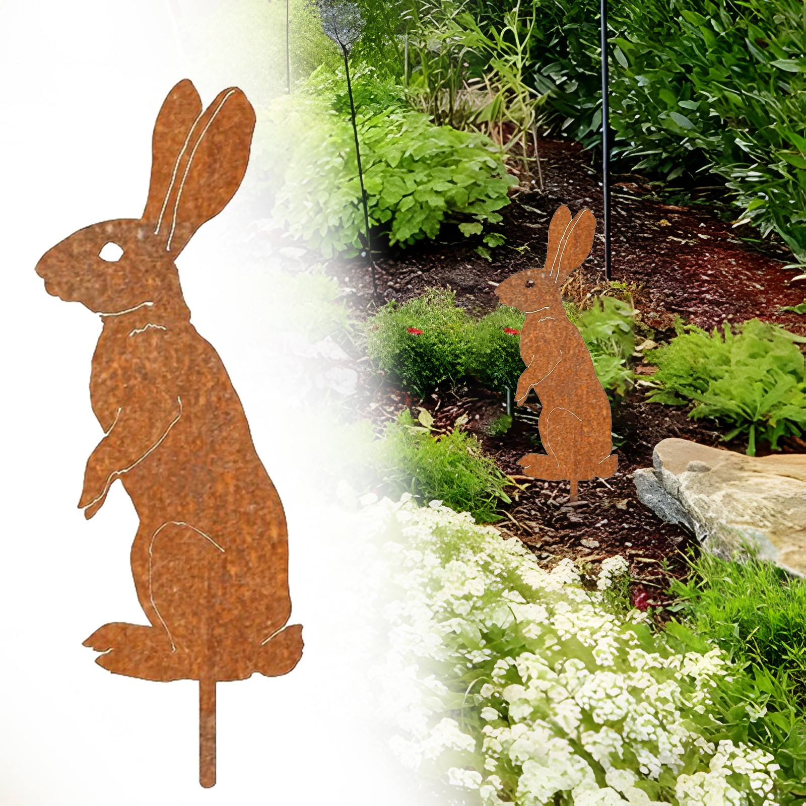 Metal Garden Pile Easter Garden Pile Silhouette Garden Art Outdoor ...