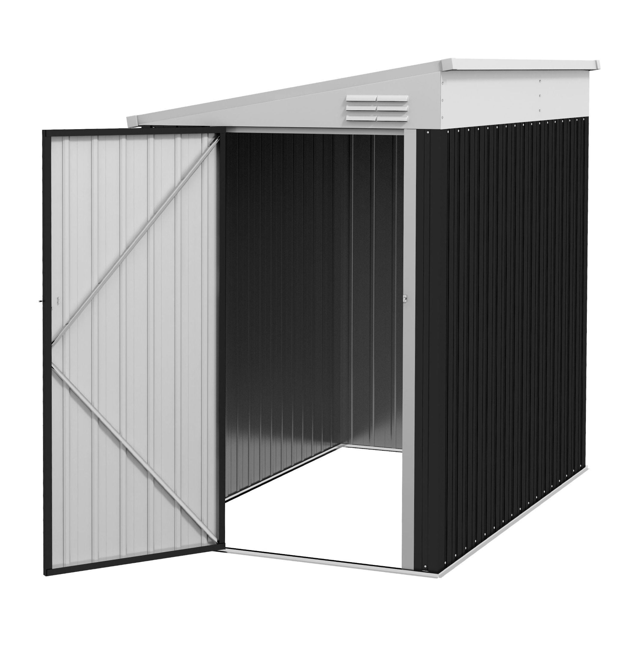 Metal Garden Shed 4x6ft - Lockable Outdoor Storage - Galvanized Steel ...