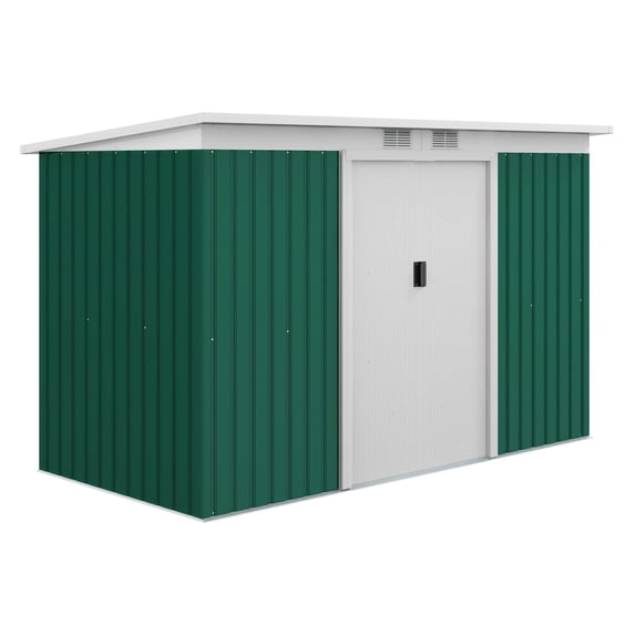 Metal Garden Shed 9x4.5x5.5ft, Rust Resistant Outdoor Storage Shed ...