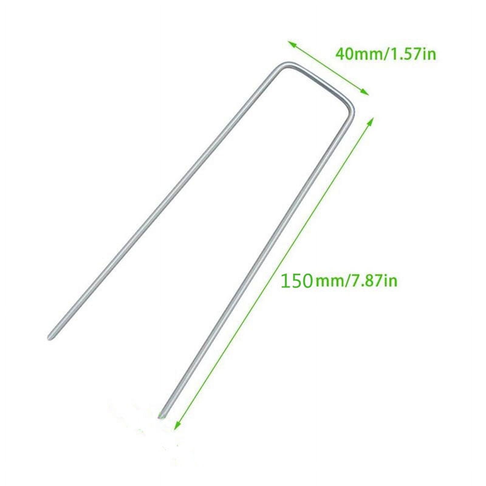 Metal Garden Stakes 6 Inch Galvanized Landscape Staple Heavy Duty U ...