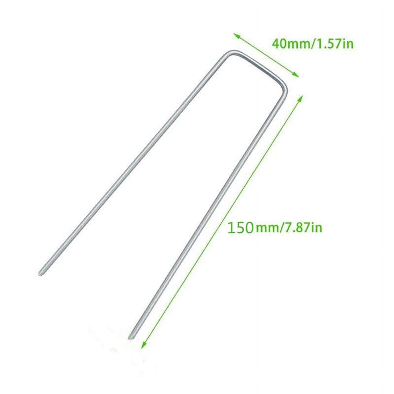 Metal Garden Stakes 6 Inch Galvanized Landscape Staple Heavy Duty U ...