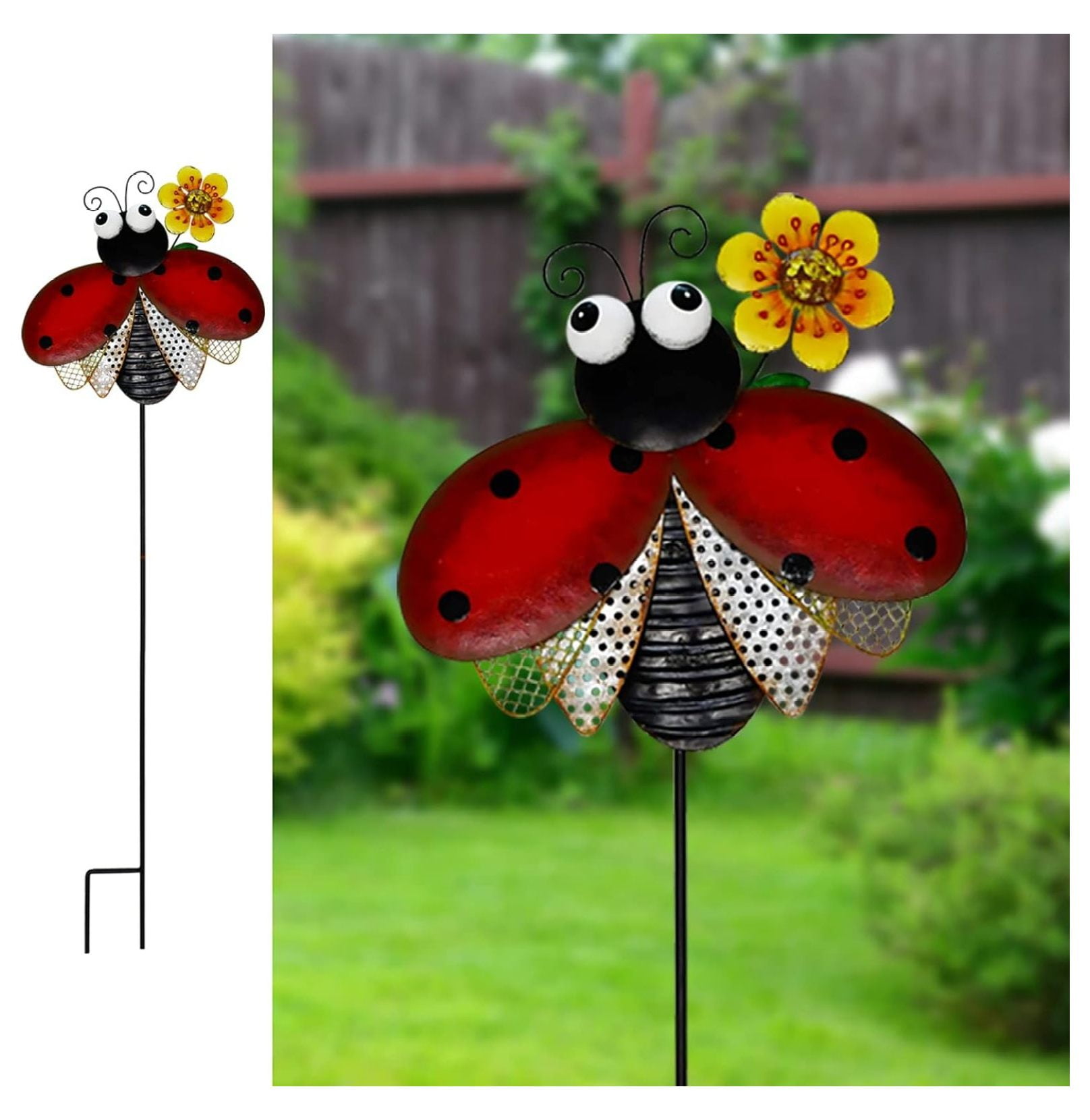Metal Garden Stakes Spring Yard Sign Decorative Plant Stake Lawn Art ...