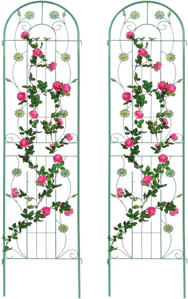 Metal Garden Trellis for Climbing Plants,2 Pack Rustproof Wire Lattice ...