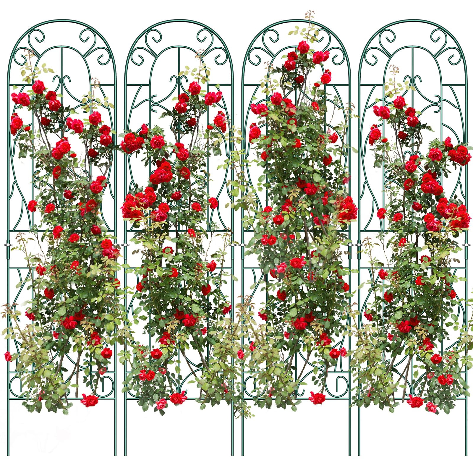 Metal Garden Trellis for Climbing Plants 4 Pack, 59x16 Inch Large ...