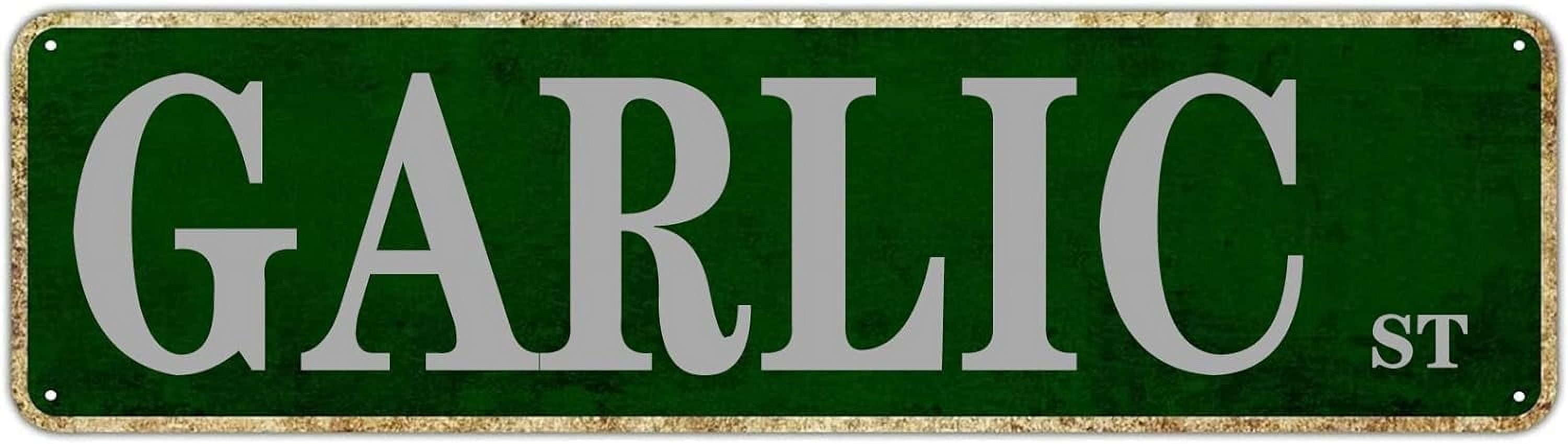 Metal Garlic Signs Retro Tin Art Plaque Aluminum Sign for Bedroom ...