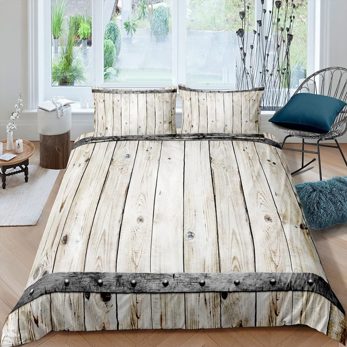Metal Gate Duvet Cover Set Medieval Castle Wall Bedding Sets Wooden ...