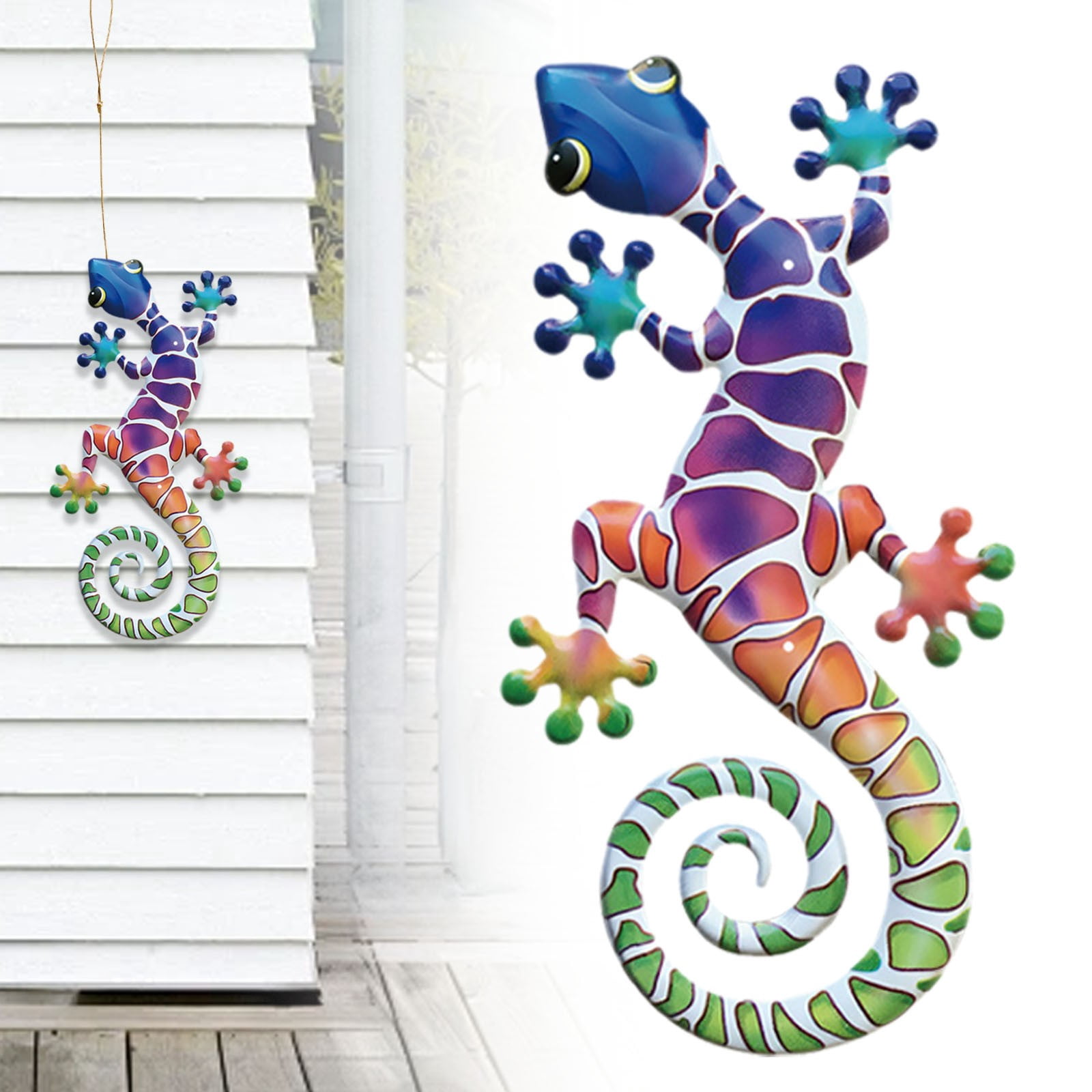 Metal Gecko Wall Art 1 Pack - 0.98*3.15 Inch Hanging Lizard Sculpture ...