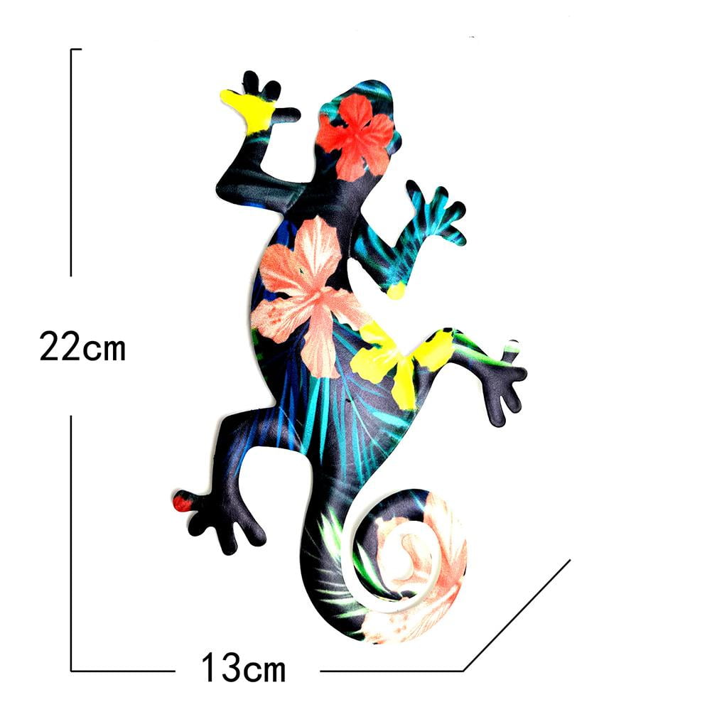 Metal Gecko Wall Art Decor Hanging Sculpture for Home Bedroom Living ...
