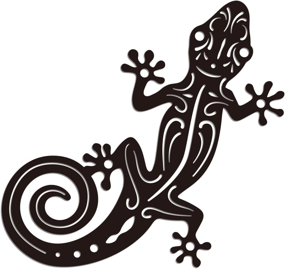 Metal Gecko Wall Art Gecko Lizard Metal Wall Art Hanging Decor Signs ...