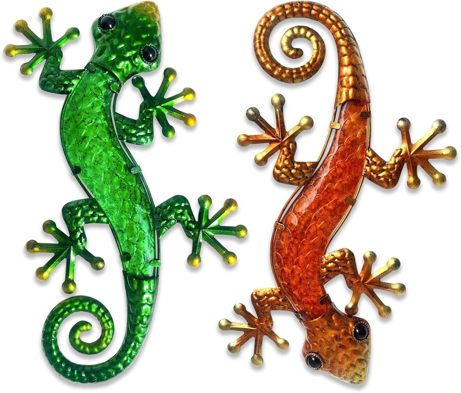 Metal Gecko Wall Decor 2 Pack 15 Inch Lizard Outdoor Decor Hanging ...