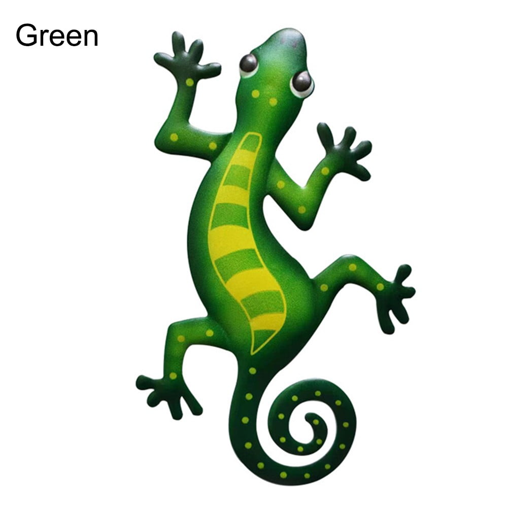 Metal Gecko Wall Decor Art Craft Inspirational Sculpture Hang Indoor ...