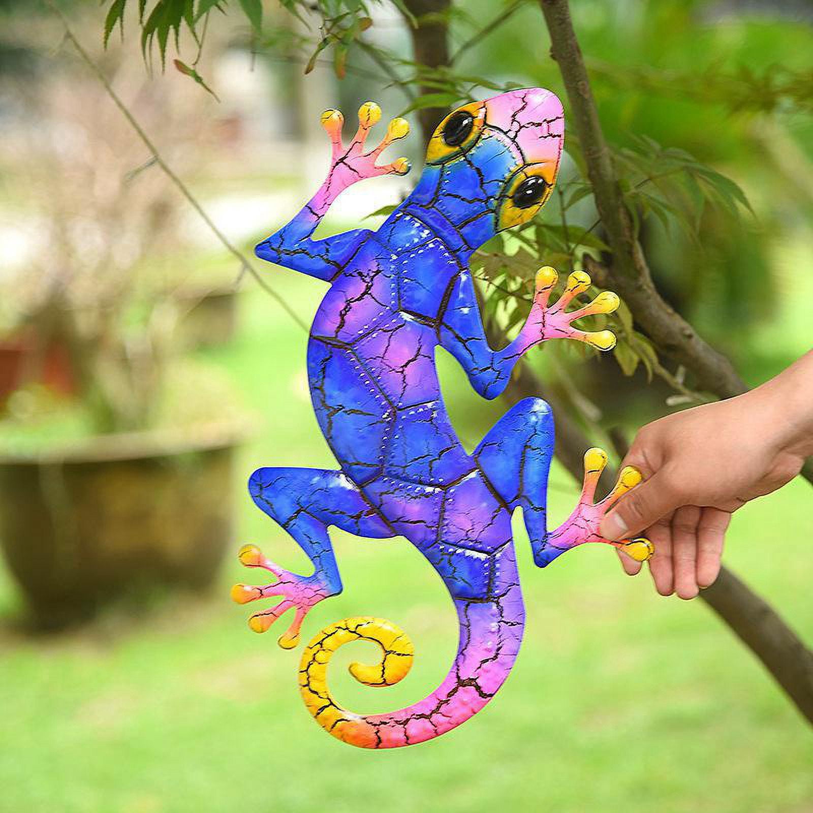 Metal Gecko Yard Garden Decoration for Outdoor Statues Home Wall Decor ...