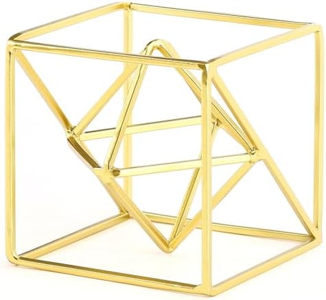 Metal Geometric Table Top Decor, 3D Metal Geometric Sculpture, Gold ...
