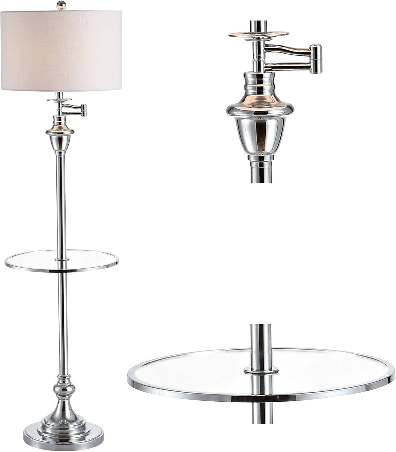 Metal/Glass LED Side Table and Floor Lamp Contemporary Transitional for ...