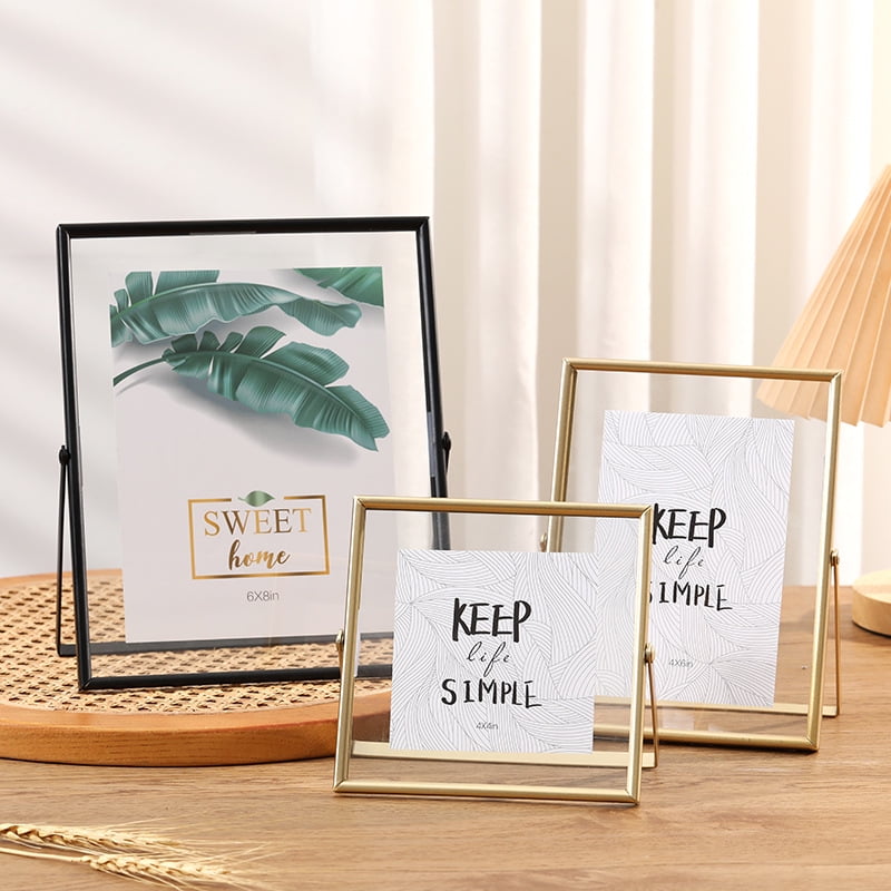 Metal Glass Photo Frame for Polaroid Pictures, Calligraphy Art, Dried ...