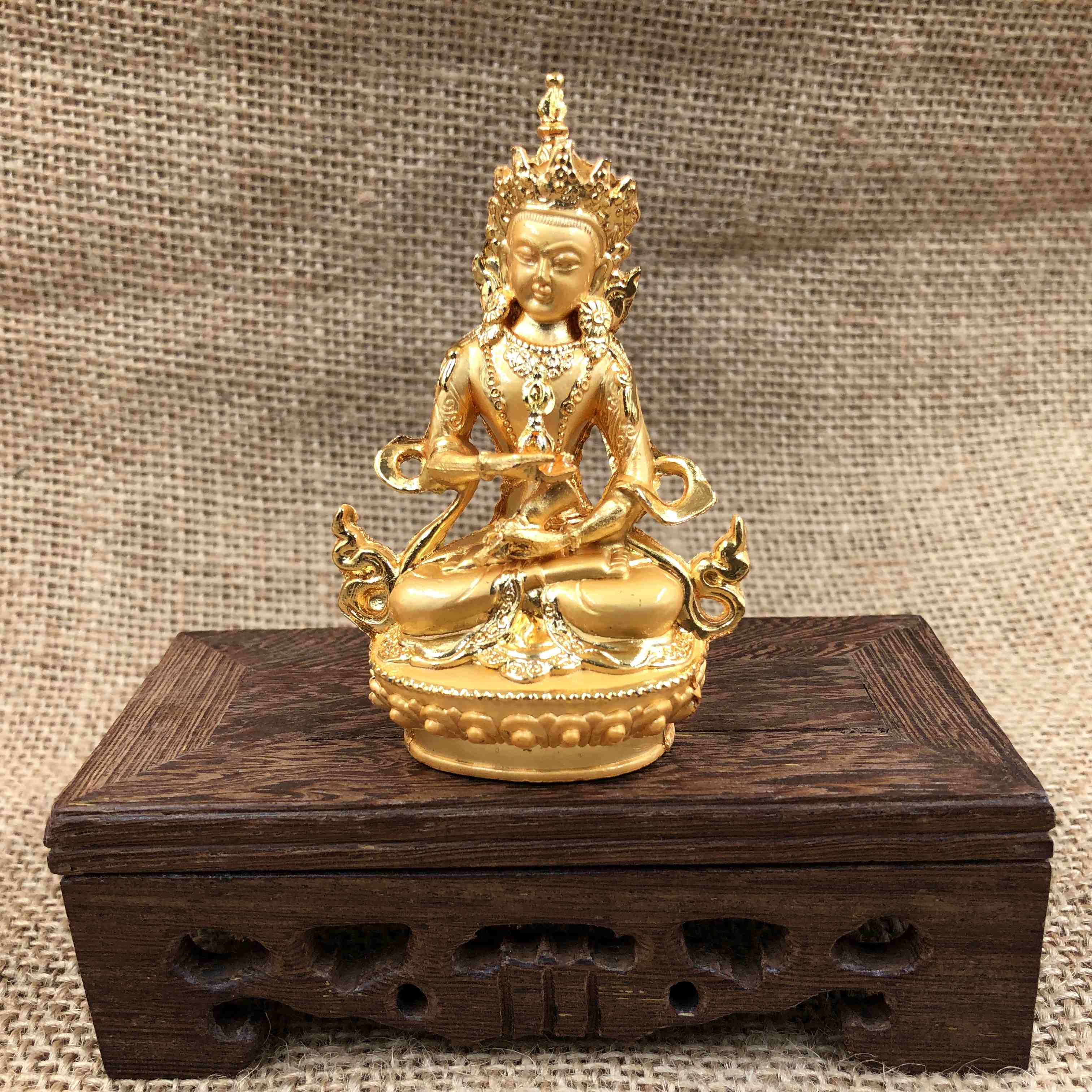 Metal Gold Color Mini pocket buddha staue altar decor Tibetan Nepal ...